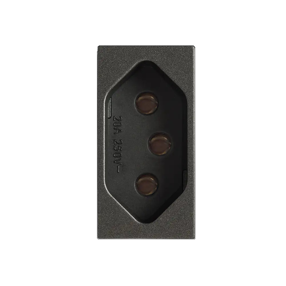 Modulo s/placa tomada 2p+t 20a 250v carb. (Soprano) - Fritz Distribuidora
