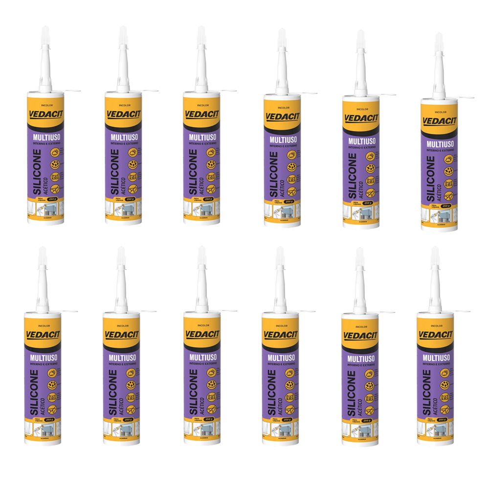 Silicone acético múltiuso incolor 250g (147996) (Vedacit) - Fritz ...